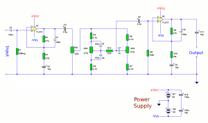 Rangkaian Pre-amp Gitar Dengan Kontrol Nada