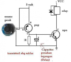 Rangkaian sensor gerak PIR untuk lampu mendeteksi pencuri (skema lengkap)