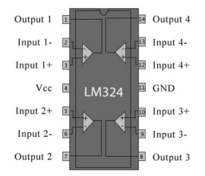 Fungsi IC LM324, Persamaan, Gambar Bagian Dalamnya